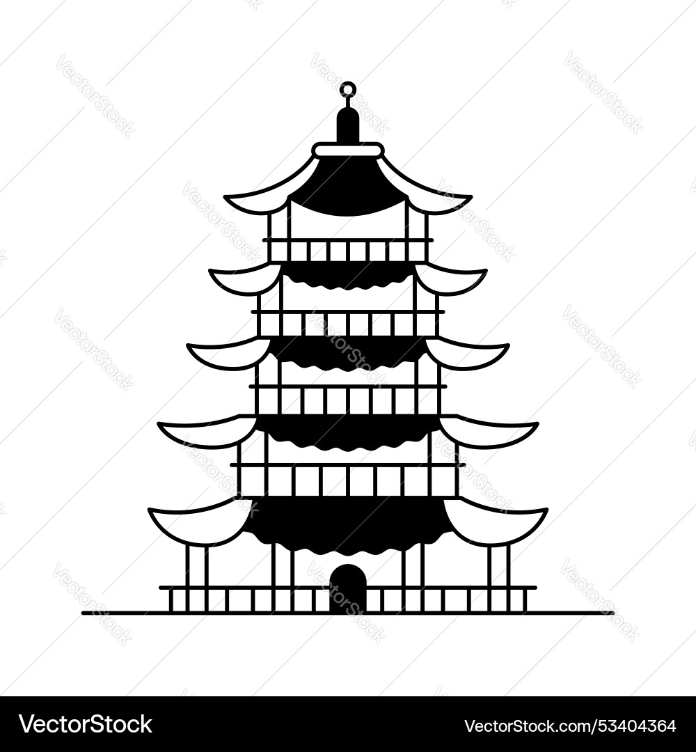 Pagoda Royalty Free Vector Image - VectorStock
