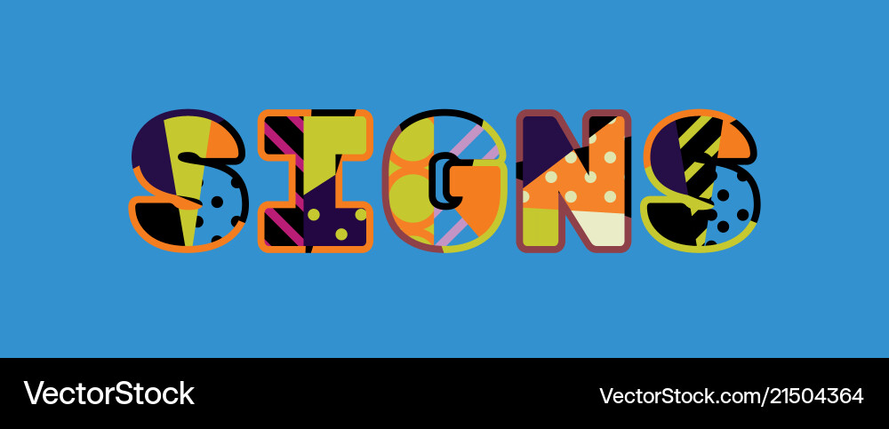 Zeichen Konzept Wort Kunst Lizenzfreies Vektorbild