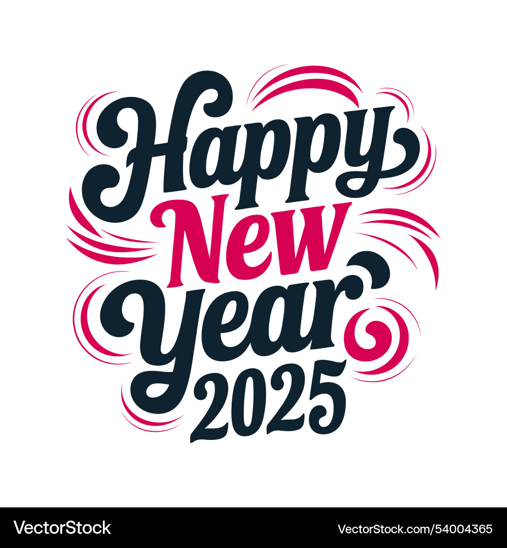 2025 new year typography text Royalty Free Vector Image