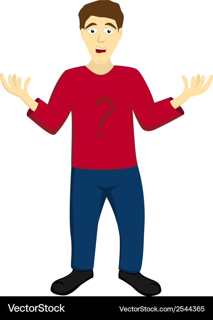 A helpless undecided man Royalty Free Vector Image