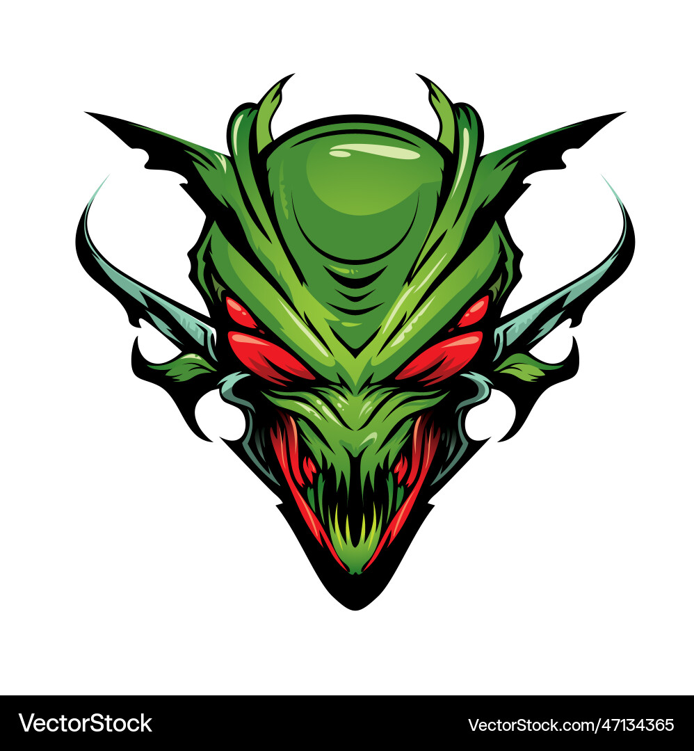 Aliens head logo2 Royalty Free Vector Image - VectorStock