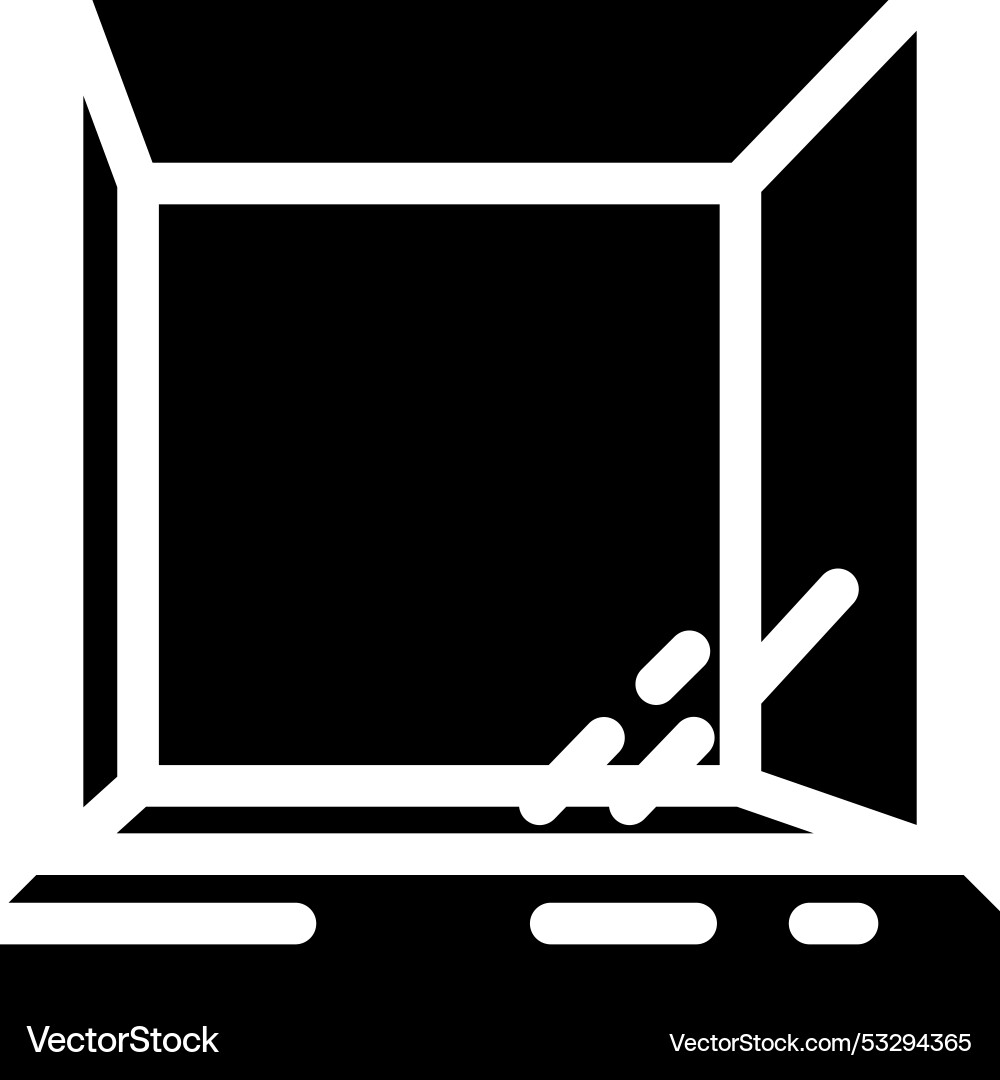 Box glass package glyph icon Royalty Free Vector Image