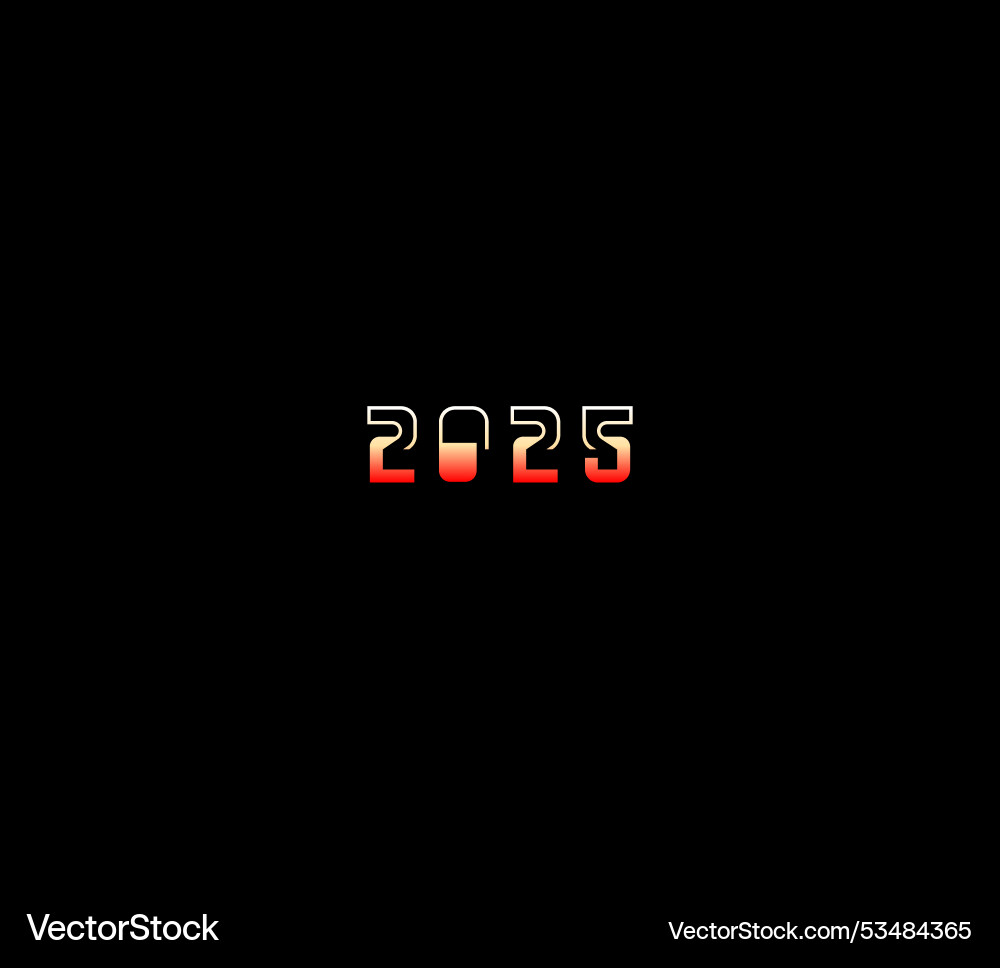 Colorful numbers 2025 logo Royalty Free Vector Image