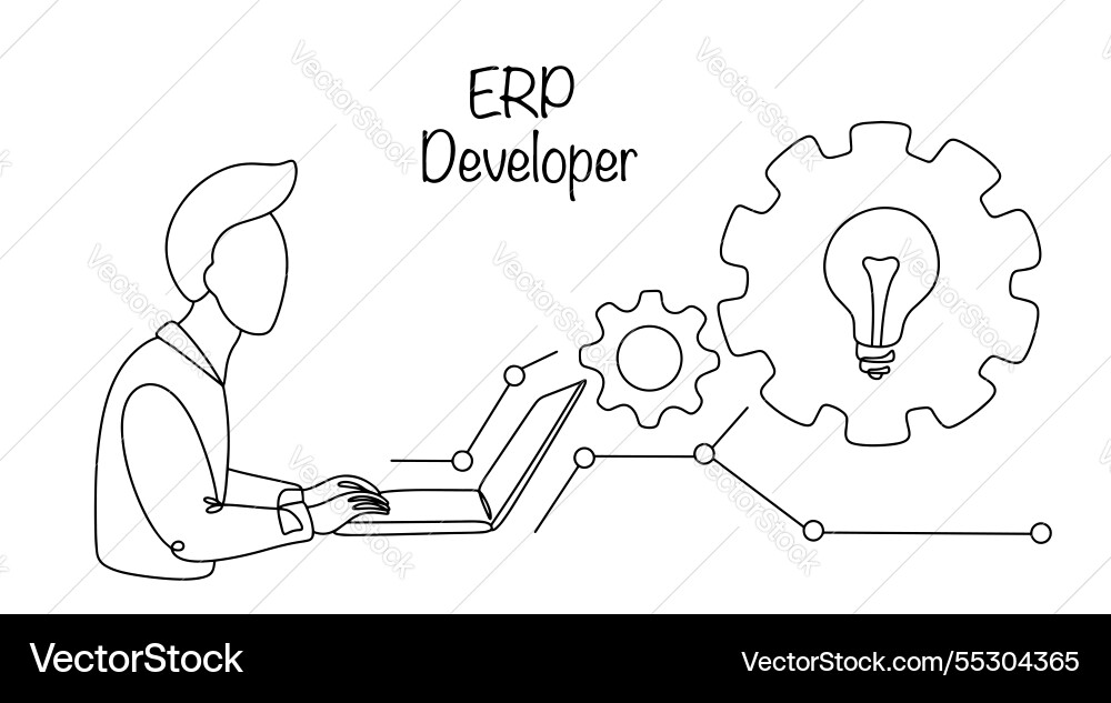 Erp developer Royalty Free Vector Image - VectorStock