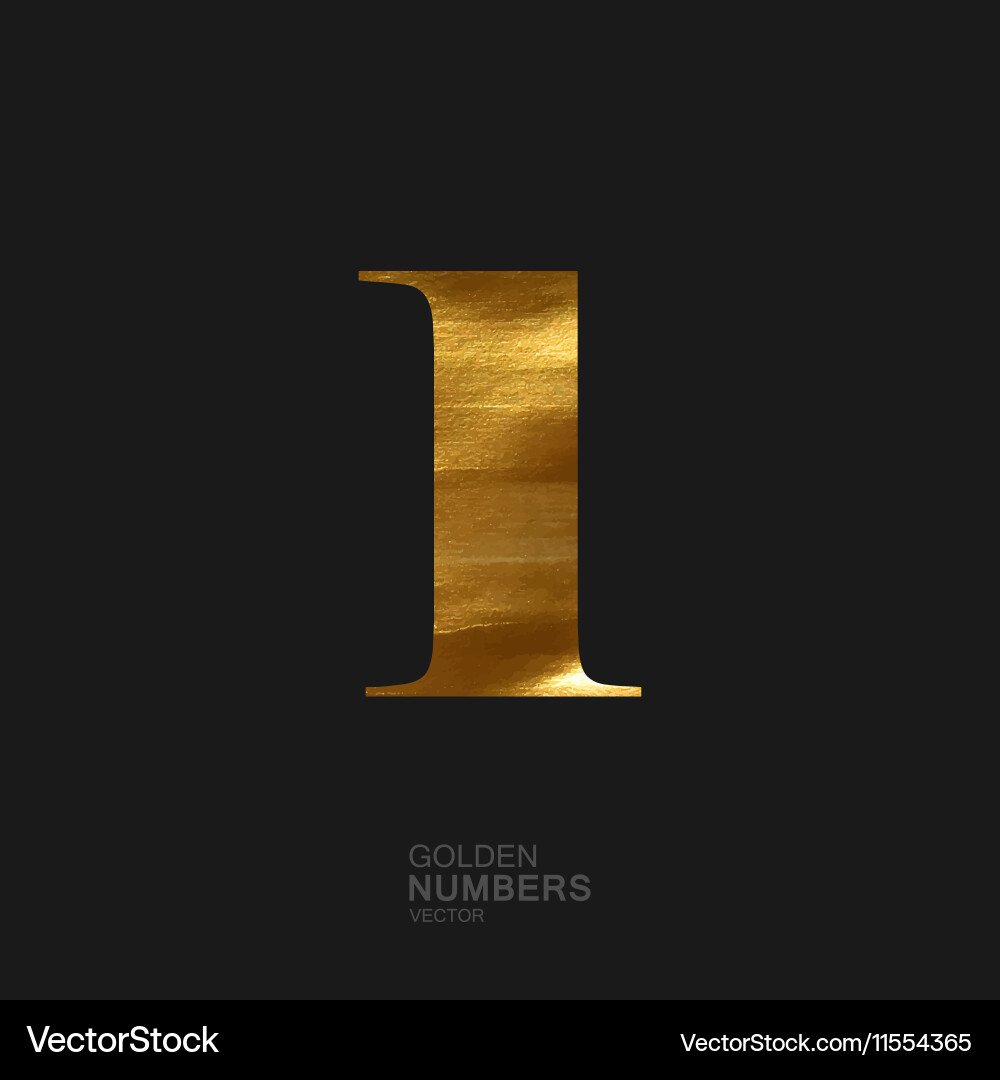 Golden Number One Royalty Free Vector Image - VectorStock