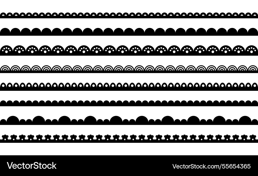 Lace border edge scallop pattern on fabric ribbon Vector Image