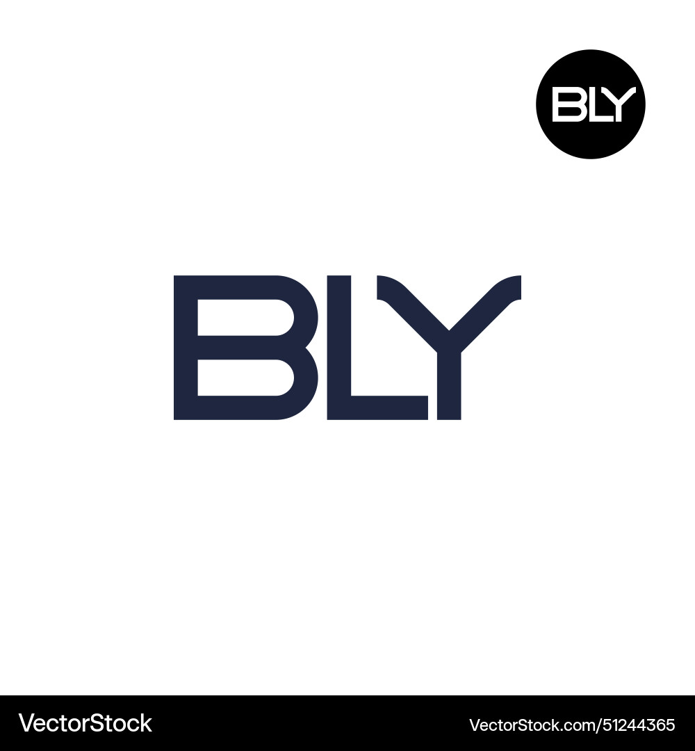 Letter bly monogram logo design Royalty Free Vector Image