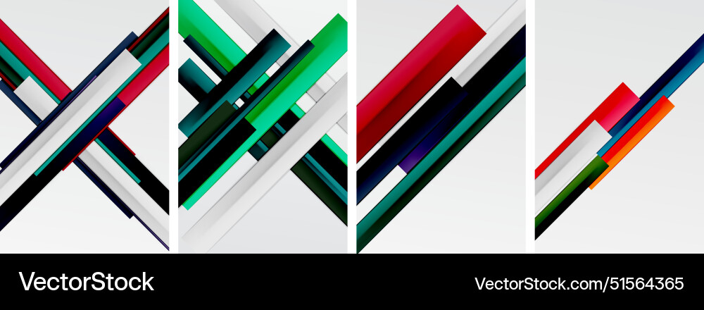 Minimal lines and color stripes poster abstract Vector Image