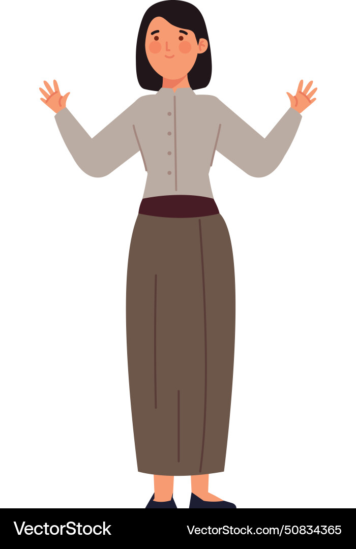 Myanmar female isolated Royalty Free Vector Image