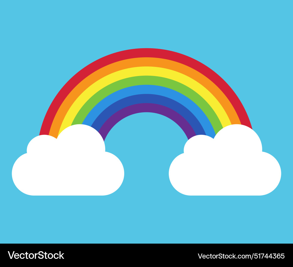 Rainbow with clouds icon Royalty Free Vector Image