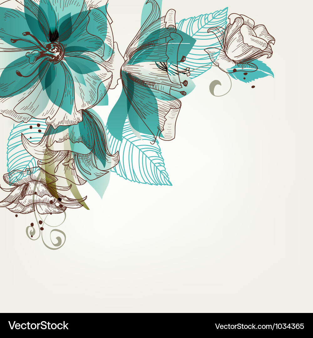 Retro flowers Royalty Free Vector Image - VectorStock