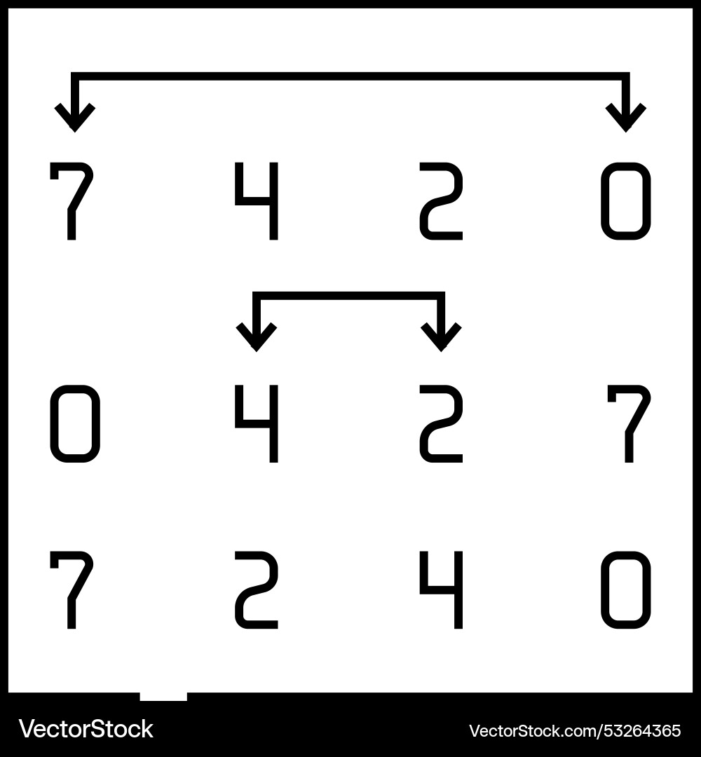 Selection Sort Algorithm Line Icon Royalty Free Vector Image