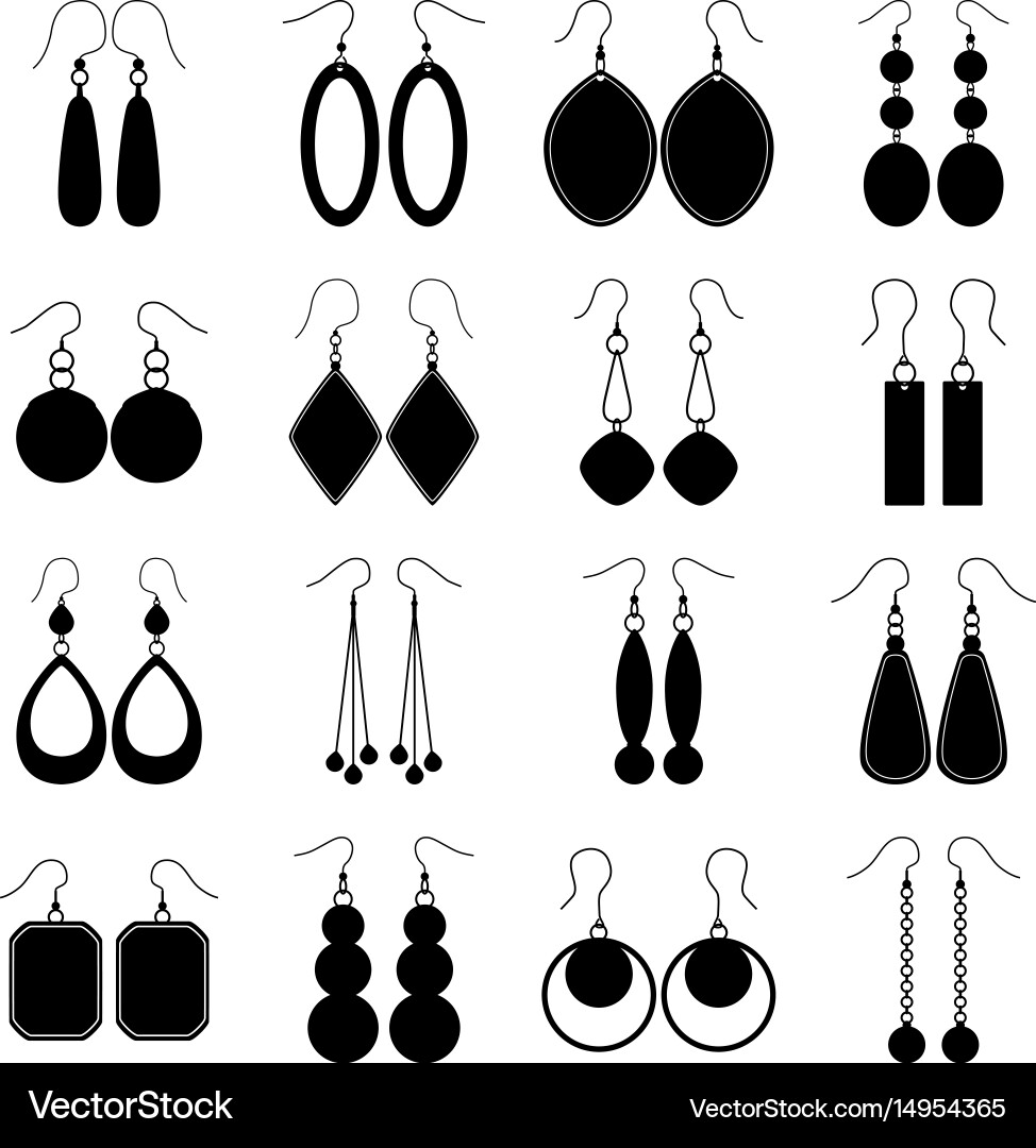 Set of earrings Royalty Free Vector Image - VectorStock