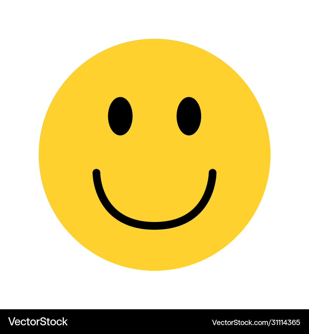 Smiley yellow face emoji on white background Vector Image