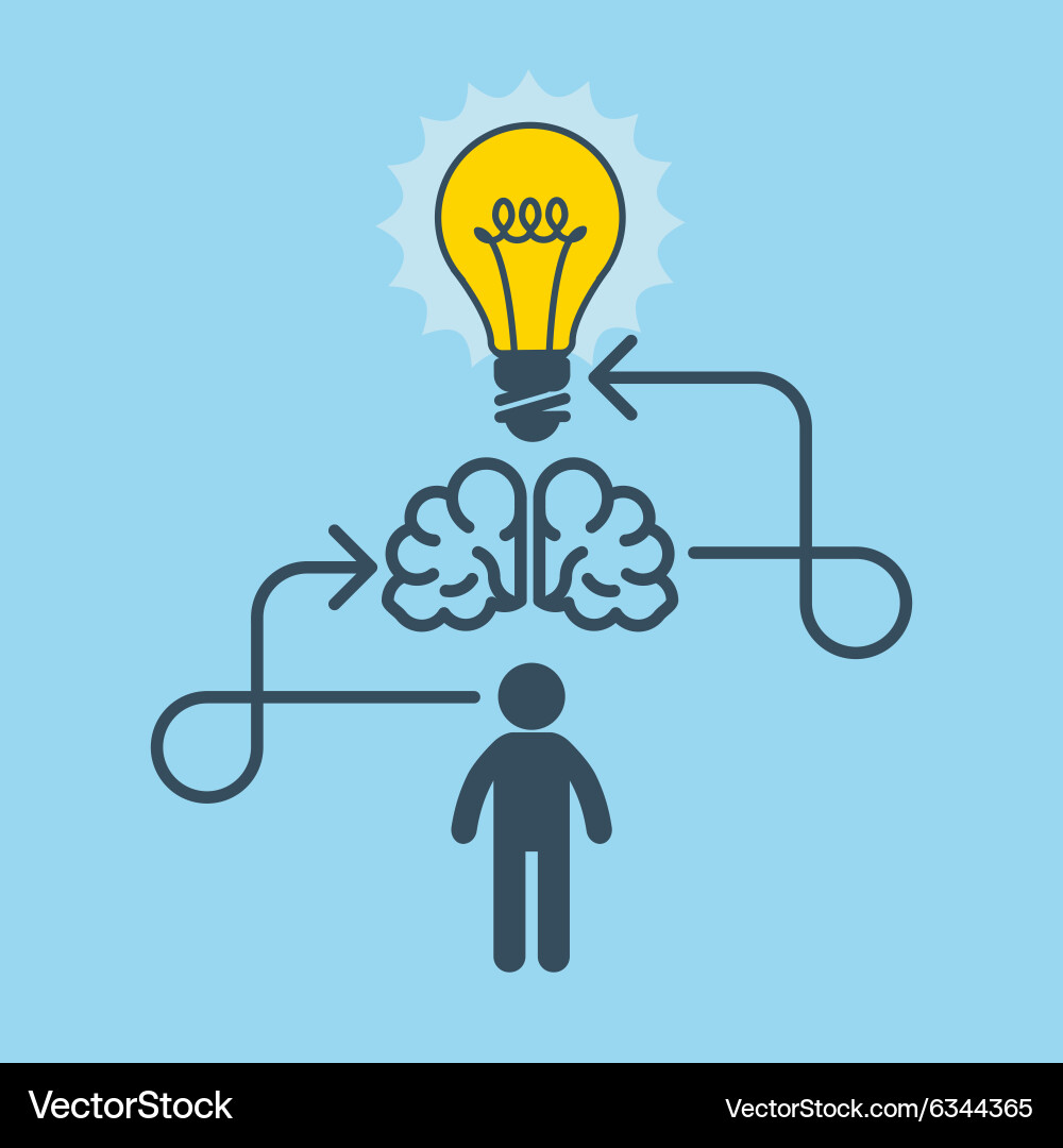 Thinking new idea and invention concept Royalty Free Vector