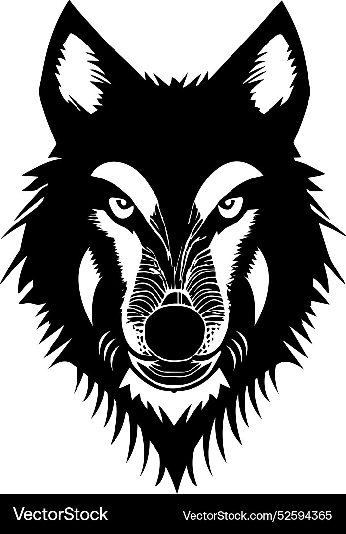 Tribal wolf - fierce head Royalty Free Vector Image