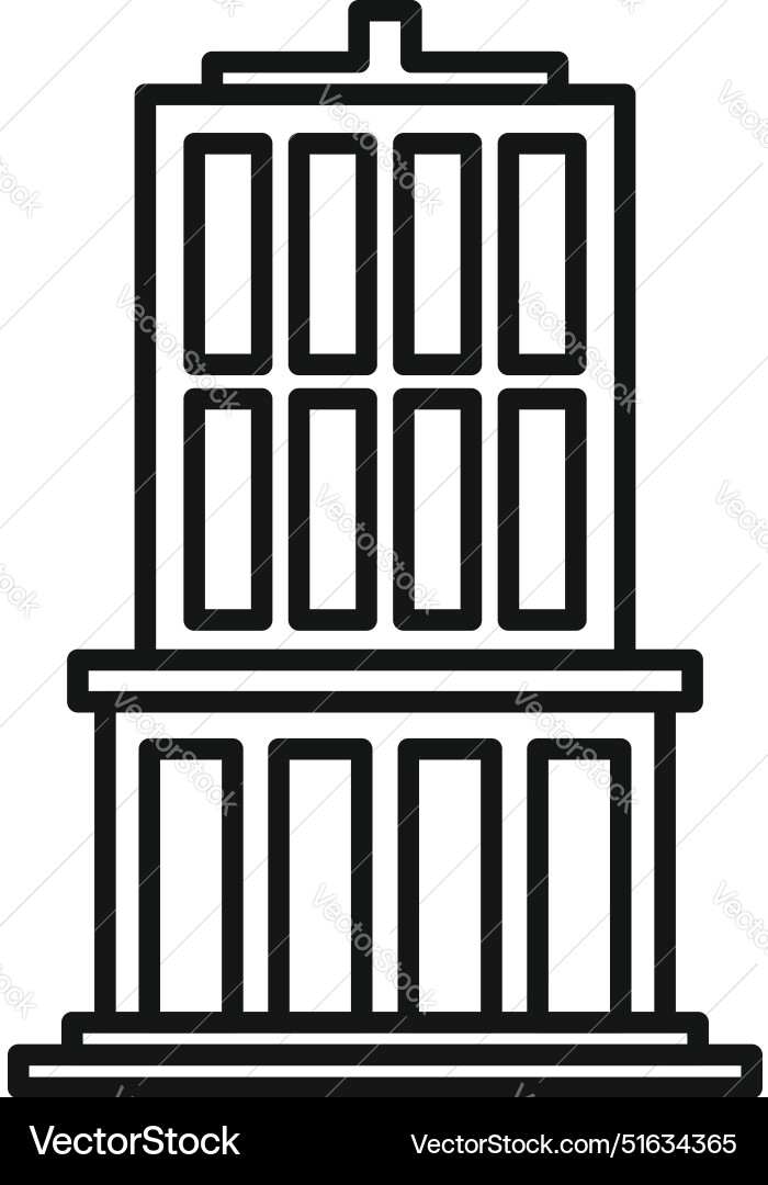 Urban building with columns is standing on white Vector Image