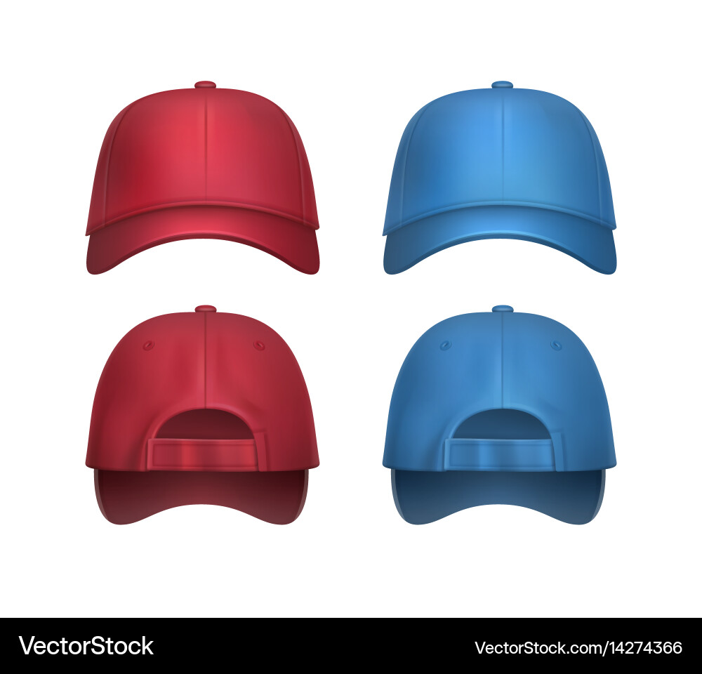 Baseball Caps Set Royalty Free Vector Image - VectorStock