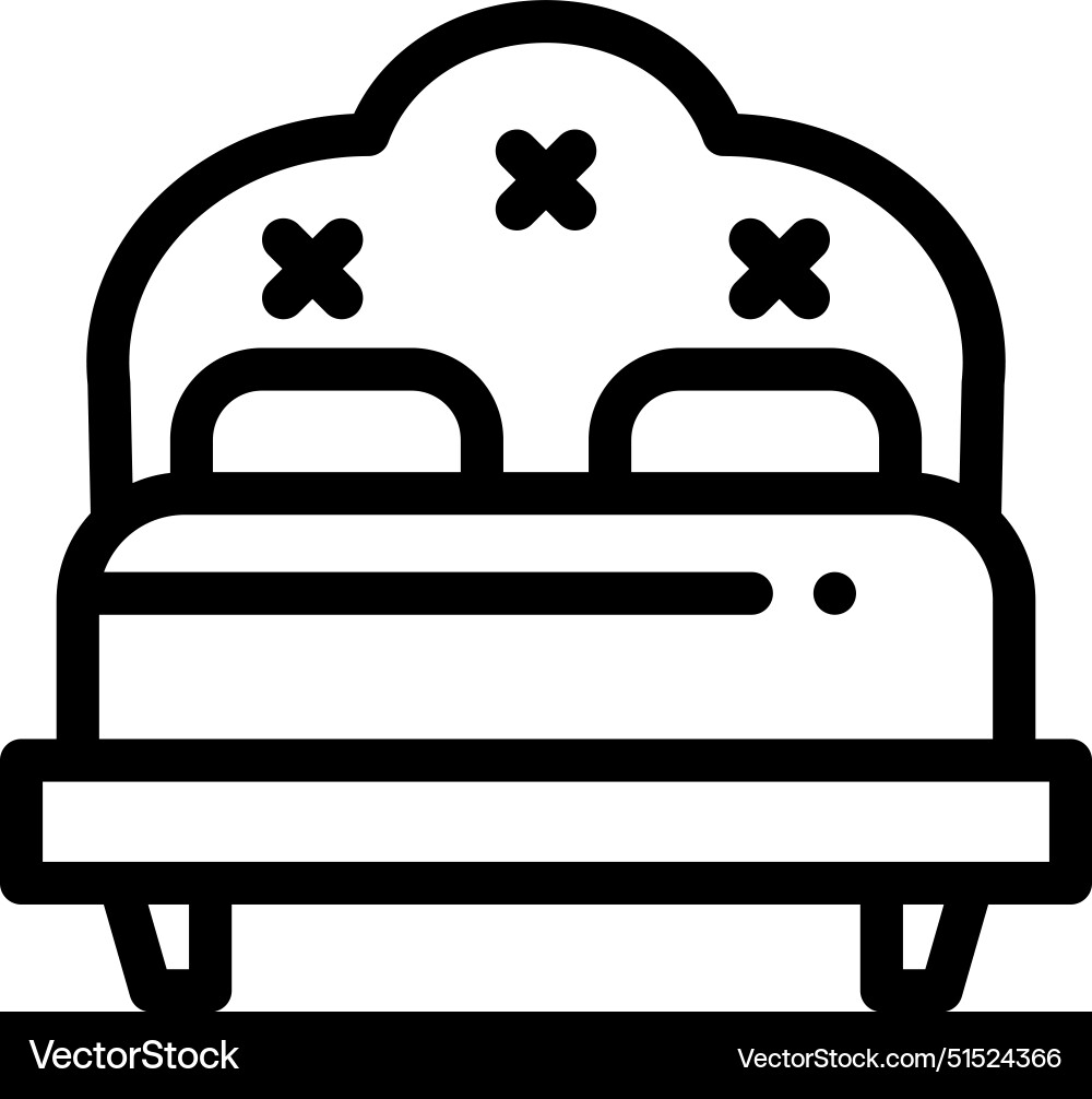 Bed icon thin linear style design isolated Vector Image