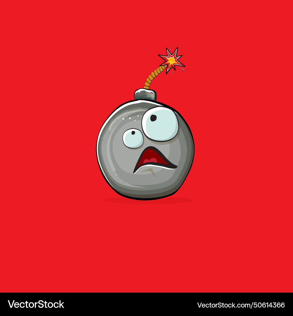 Cartoon burning bomb characters isolated on red Vector Image