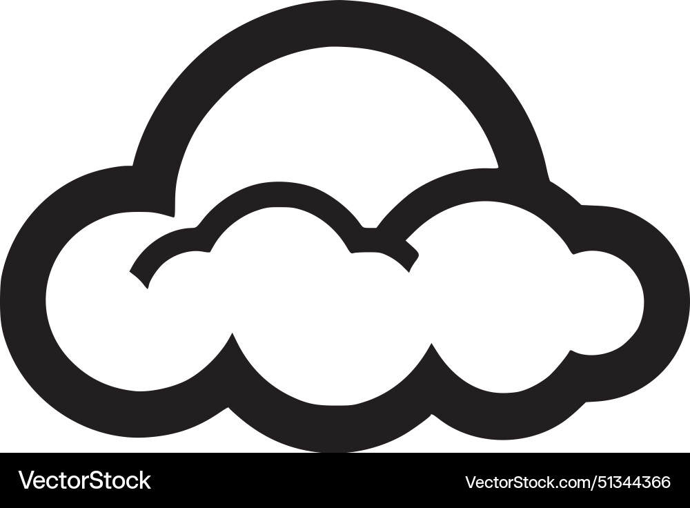 Cloud - minimalist and flat logo Royalty Free Vector Image
