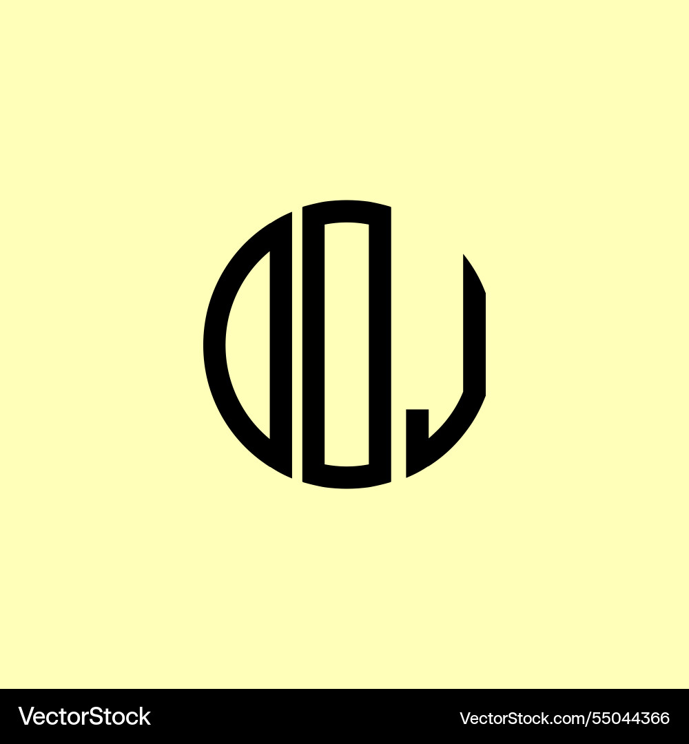 Creative rounded initial letters doj logo Vector Image