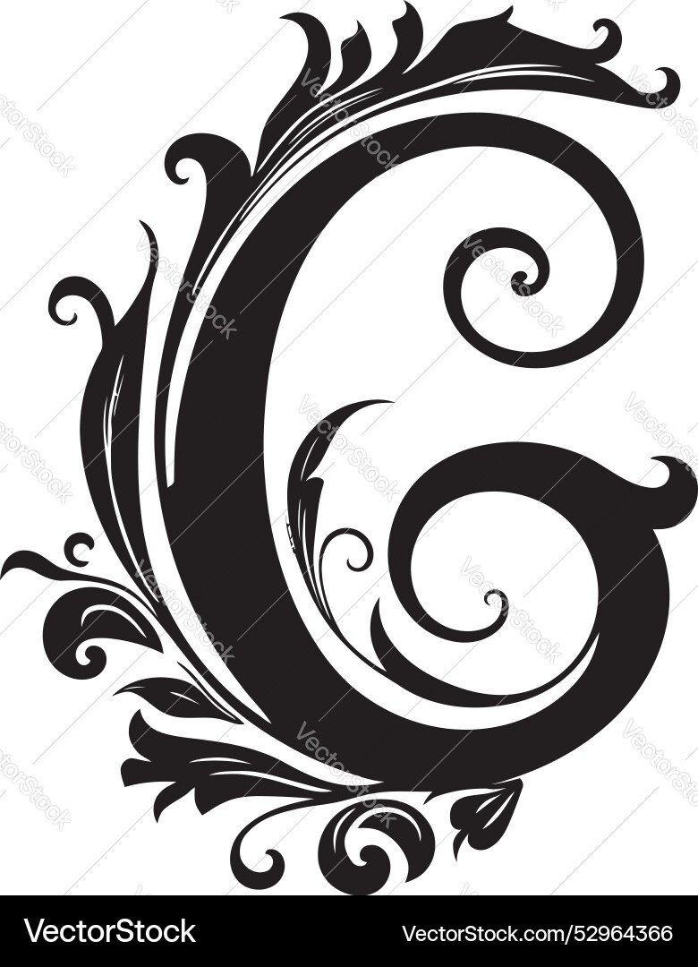 Gossamer beauty ethereal letter g gracious script Vector Image