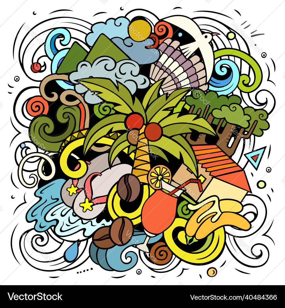 Haiti cartoon doodle Royalty Free Vector Image