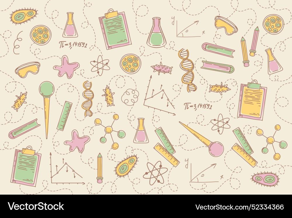 Hand drawn science education background Royalty Free Vector
