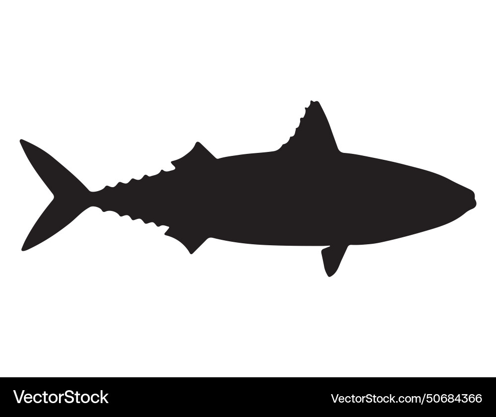 Mackerel fish silhouette art Royalty Free Vector Image