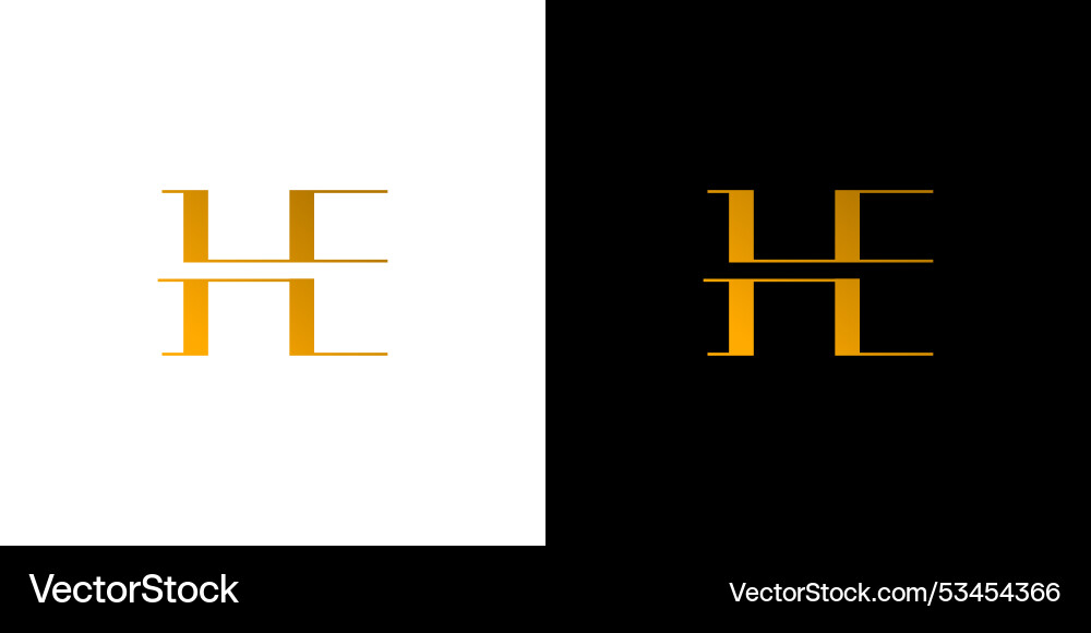 Modern and elegant he logo design Royalty Free Vector Image
