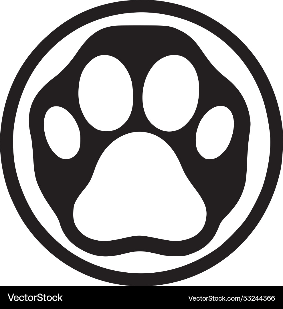 Paw print - minimalist and simple silhouette Vector Image