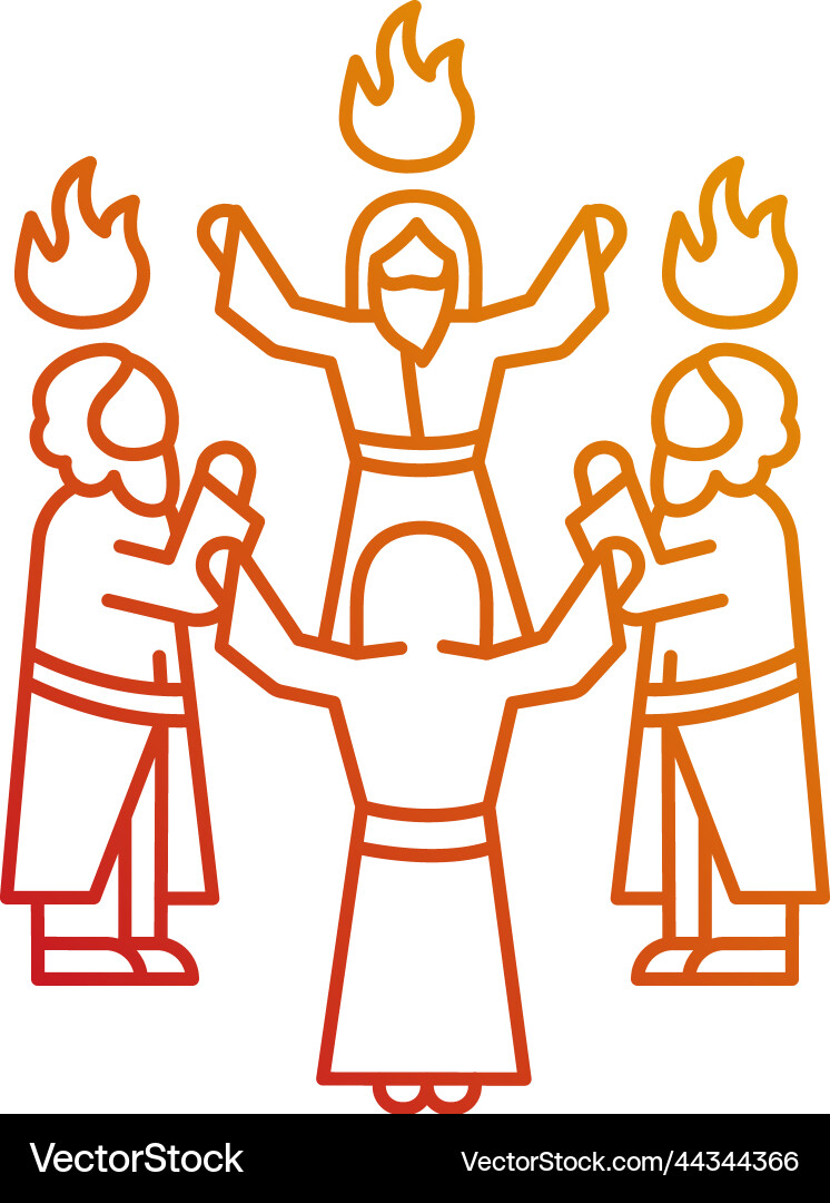 Pentecost celebration gradient linear icon Vector Image Pentecost celebration gradient linear icon Vector Image