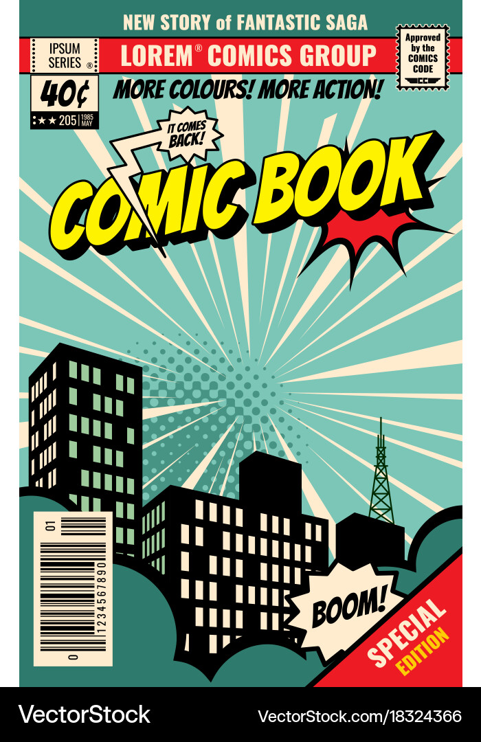 Comic Book Cover Template Vector Images (over 2,900)
