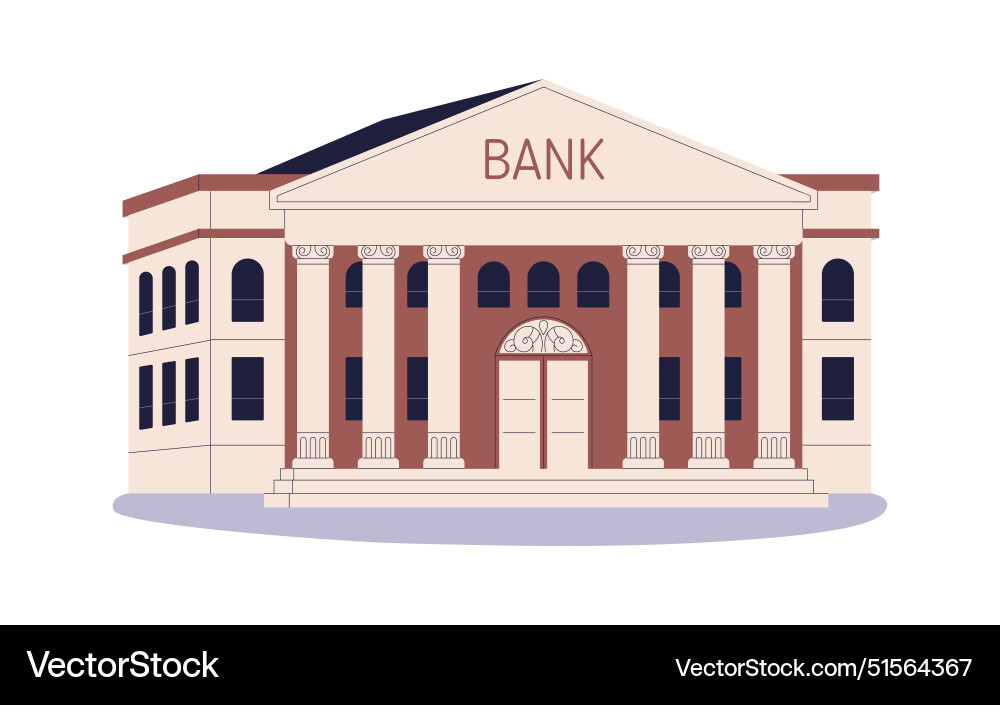 Bank building exterior classic financial Vector Image