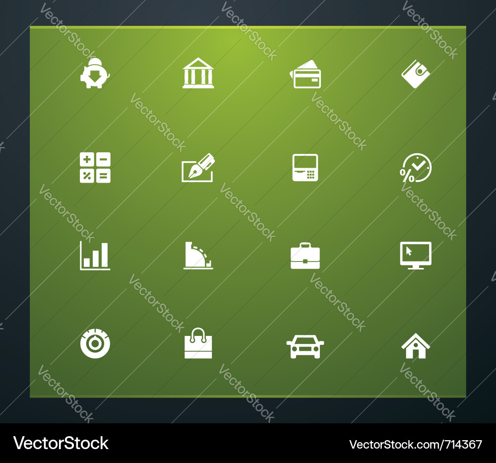 Bank related pictograms Royalty Free Vector Image