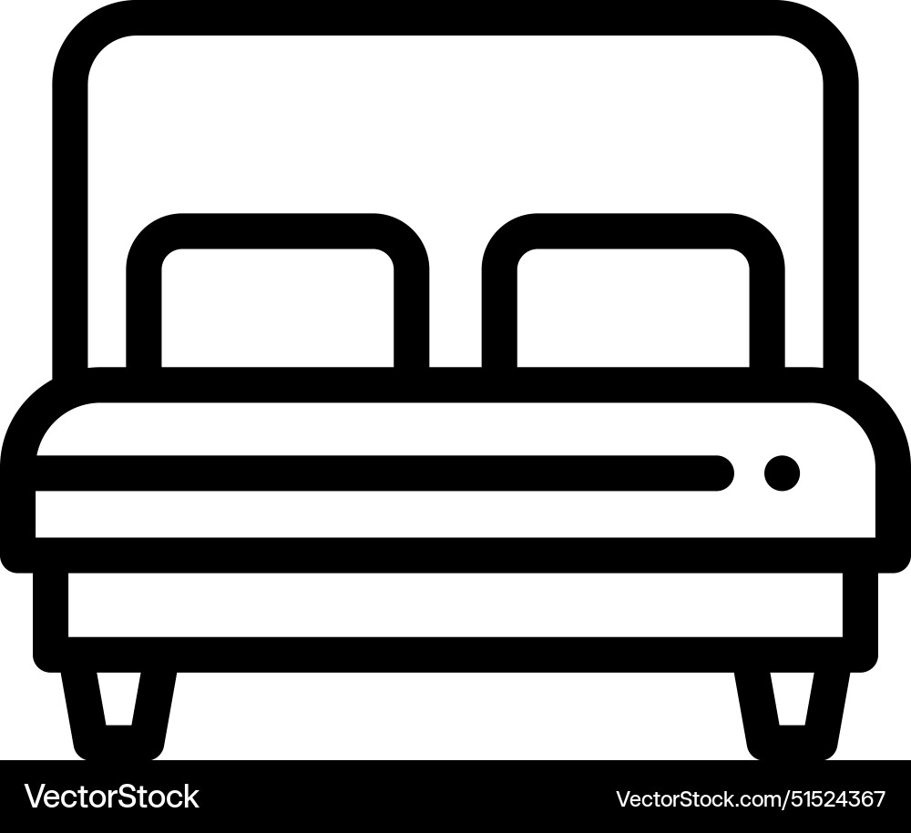 Bed icon thin linear style design isolated Vector Image