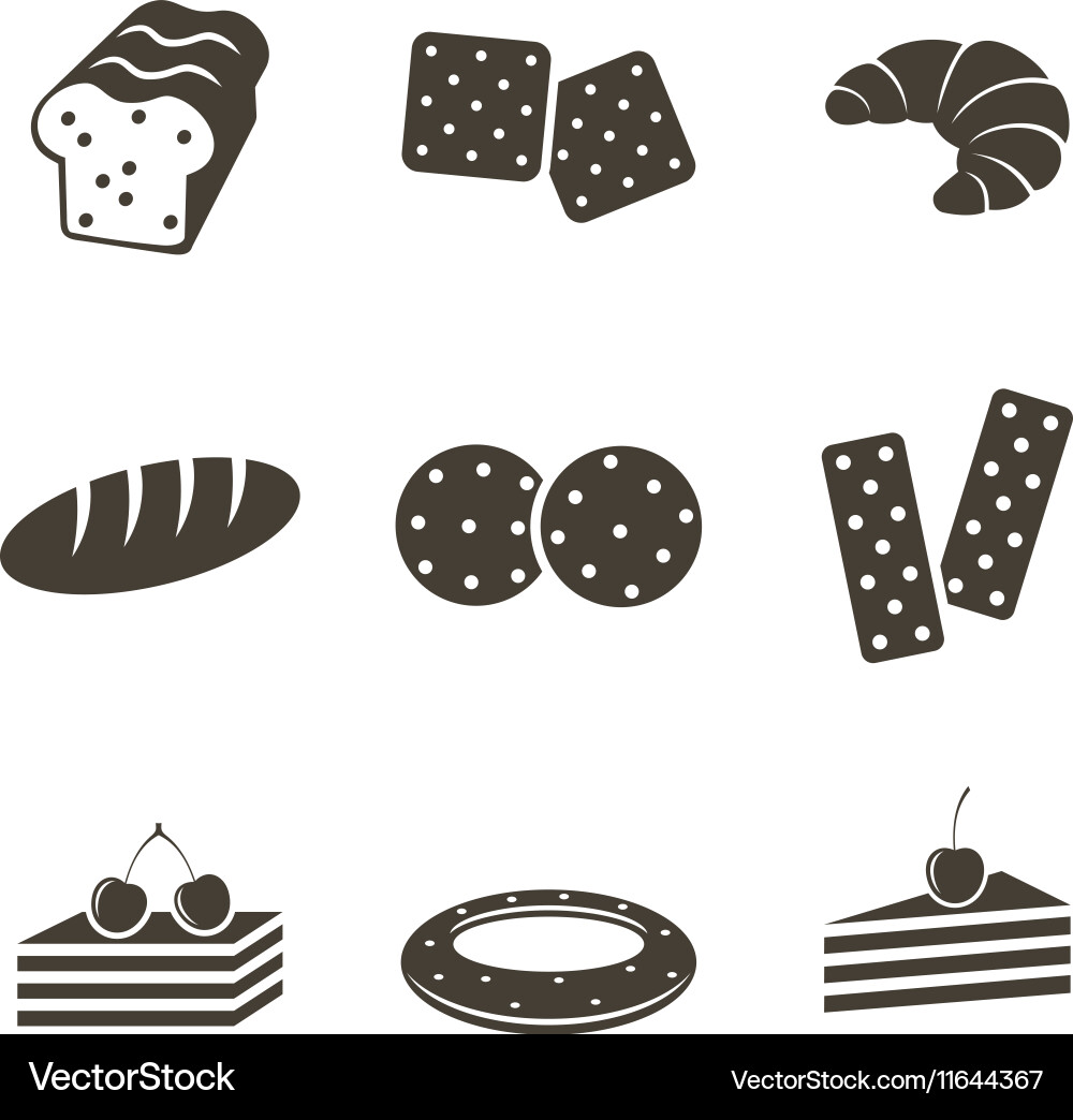 Bread icons Royalty Free Vector Image - VectorStock
