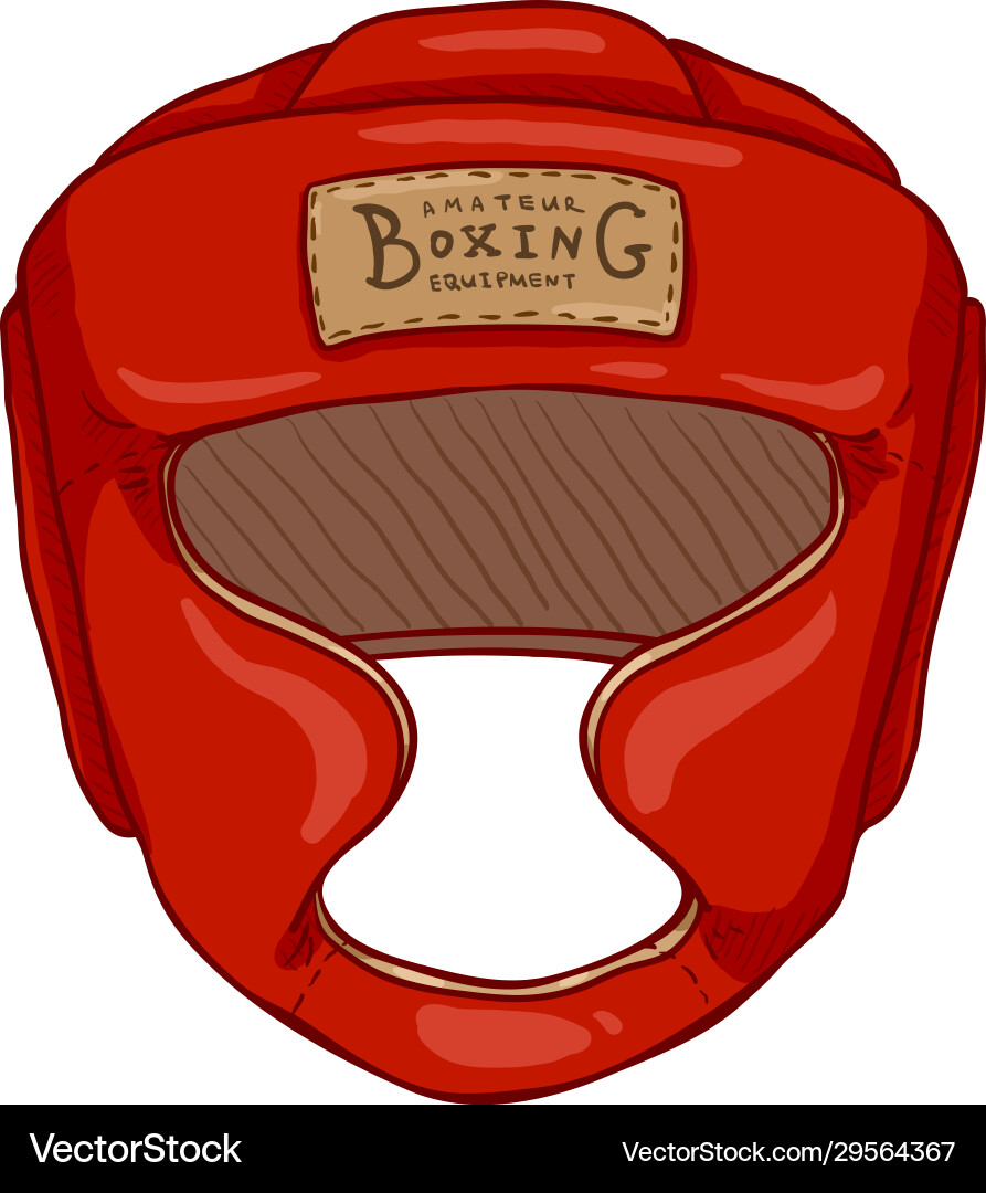 Cartoon red boxing training helmet Royalty Free Vector Image