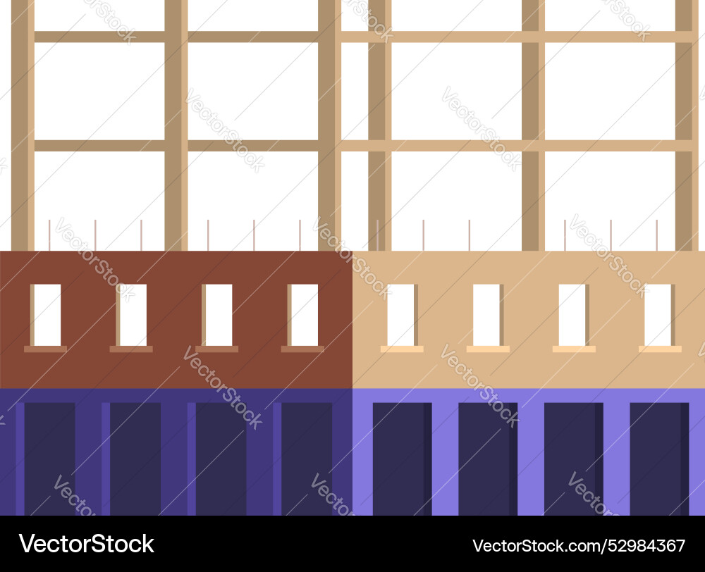 Construction site showing building progress Vector Image