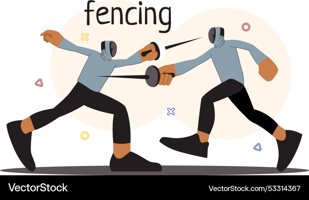 Fencing player sport featuring a fencer competing Vector Image