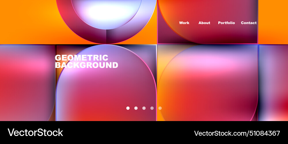 Geometric abstract glassmorphism with circles and Vector Image