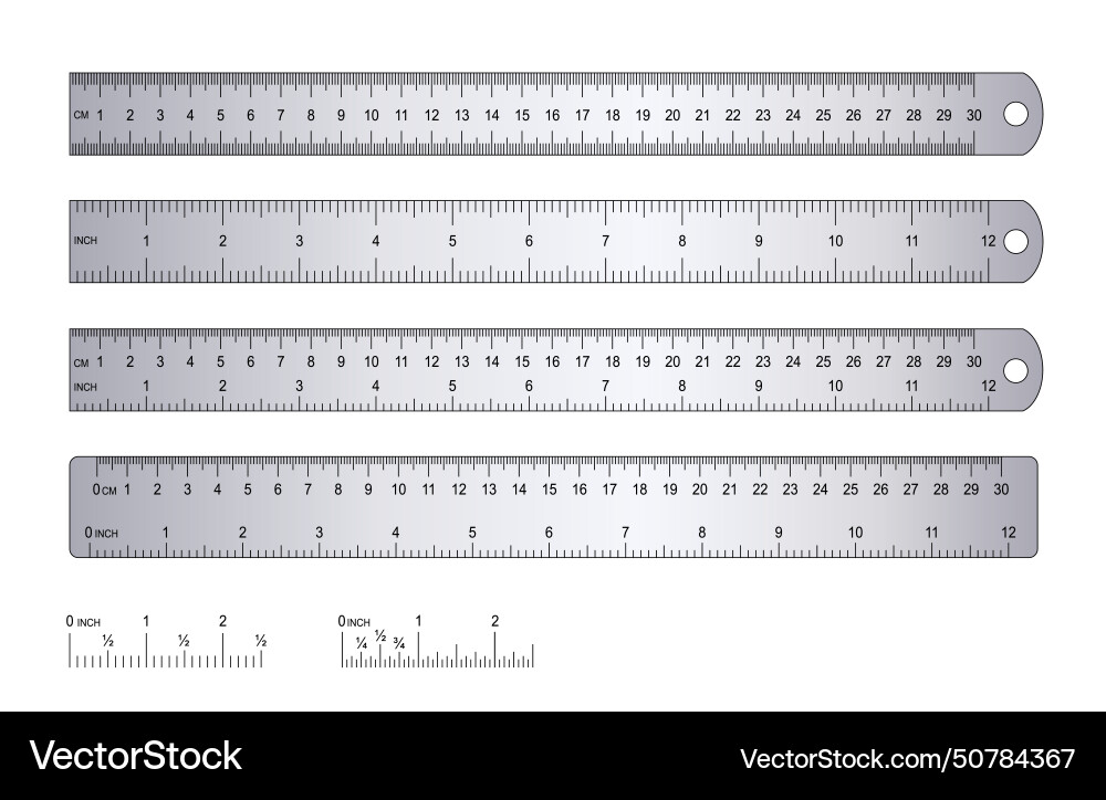 Grids for a ruler mm cm inch measuring scale bars Vector Image