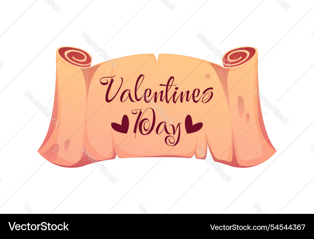 Romantic Valentine Scroll Royalty Free Vector Image