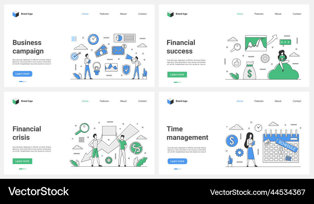 Time management success and financial crisis Vector Image