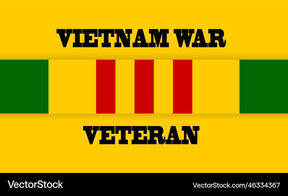 Vietnam campaign ribbon flag with text war Vector Image