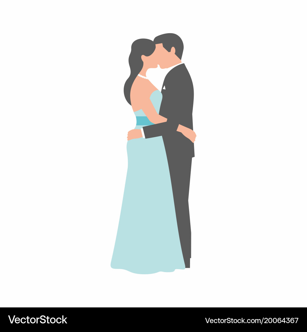 Wedding couple on white background Royalty Free Vector Image