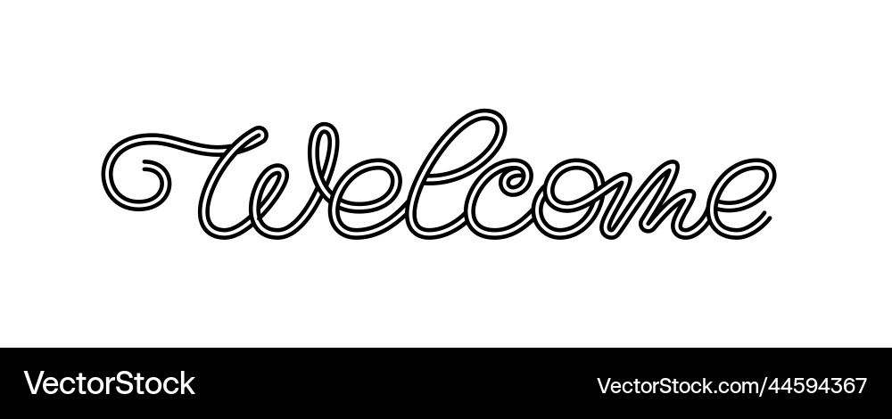 Welcome phrase title wavy line poster print header