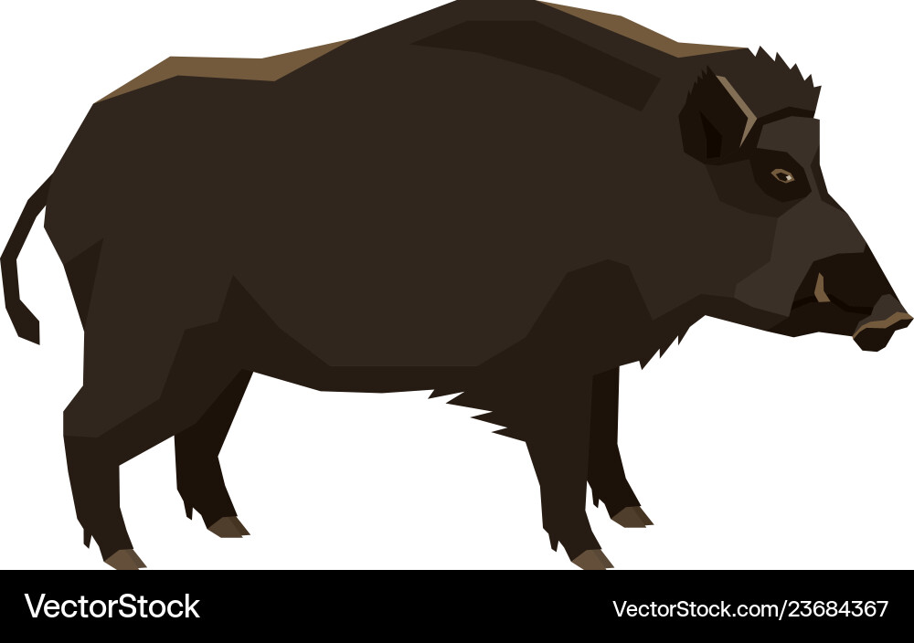 Wild animals collection boar isolated object Vector Image