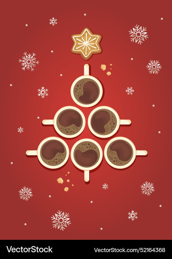 Christmas coffee advertisement cafe advertising Vector Image